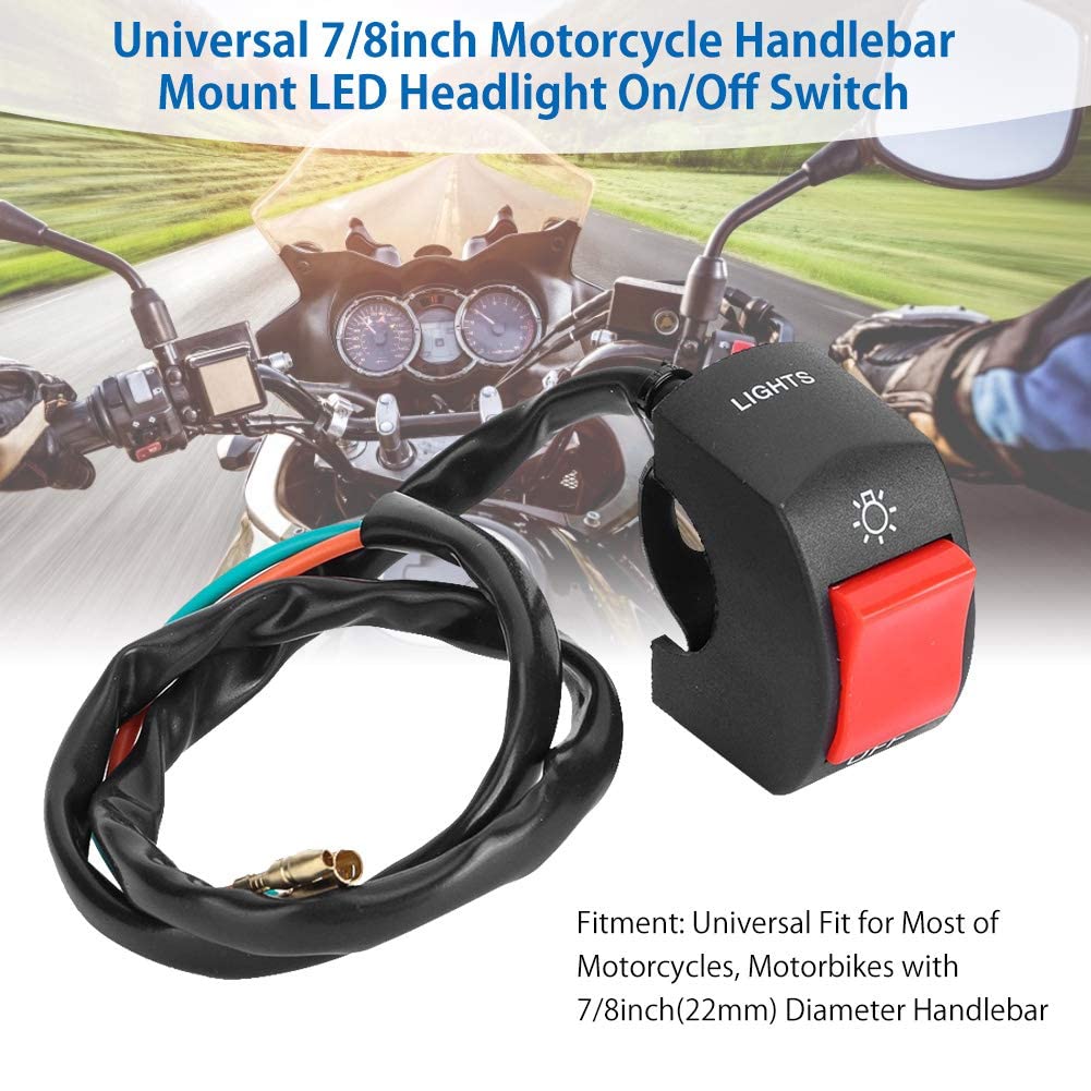 22mm Universal Motorcycle Dual Switch - ON/ON/OFF Connector Button ...