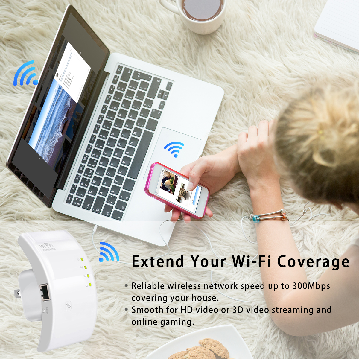 Generic MECO 300Mbps WiFi Repeater LAN PortMECO 300Mbps WiFi Repeater ...