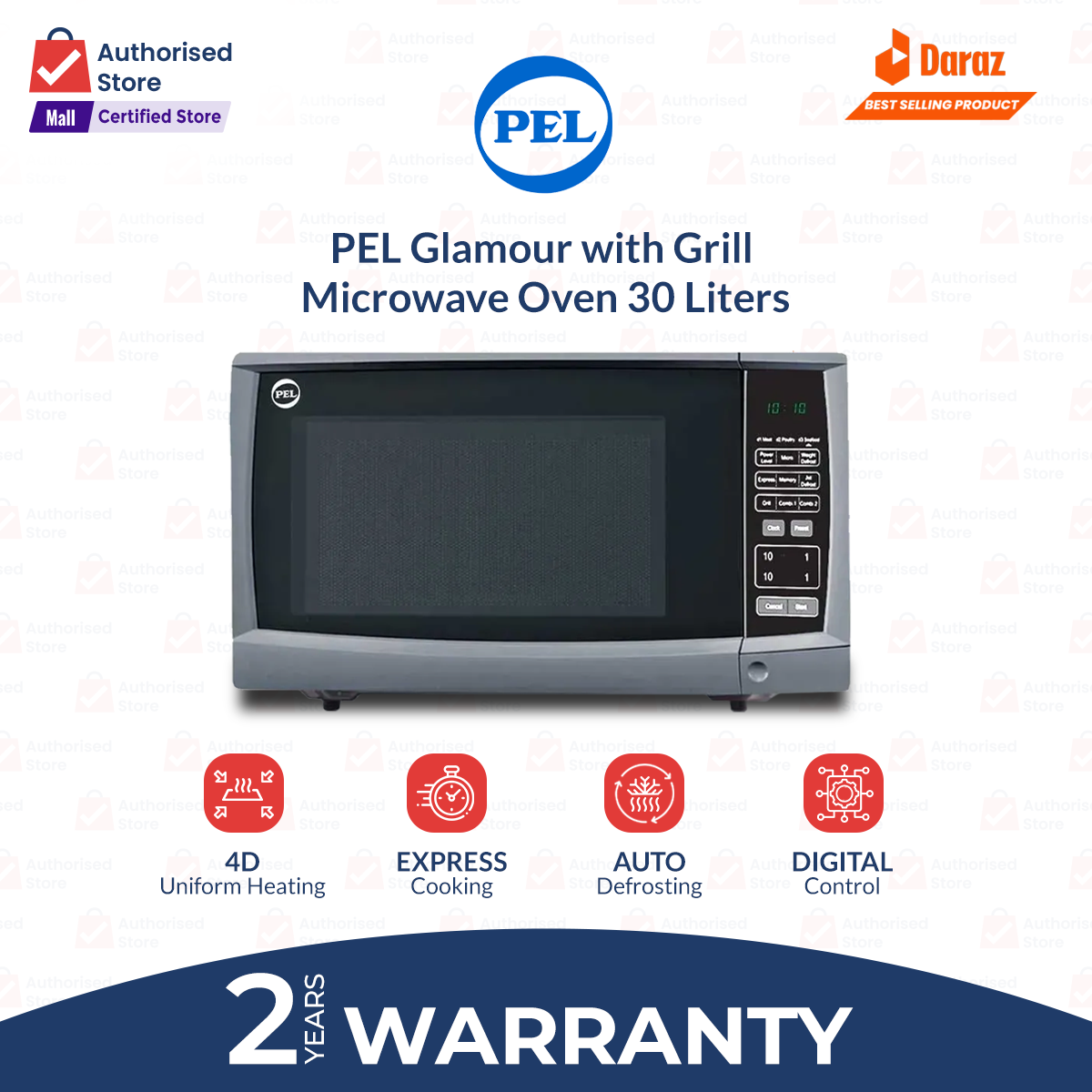 PEL Micro Oven | Glamour Series PMO 30 BG| Large Size 30 Liters ...