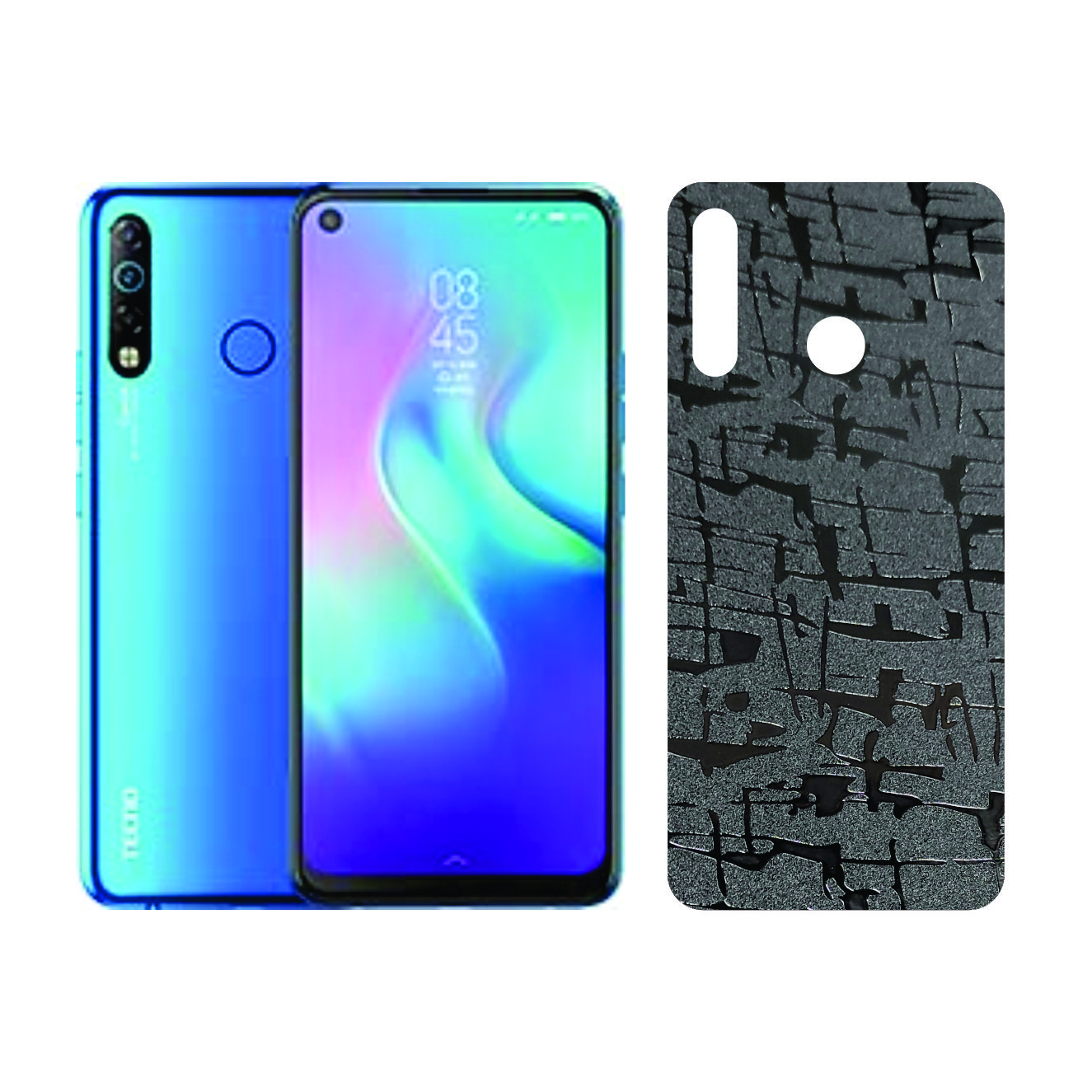 Tecno Camon 12 Air Back Paper OB China Black Sheet Anti-stain Only Back ...