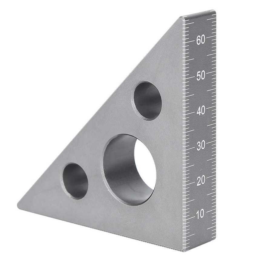 Triangle Ruler Aluminum Alloy 45/90 Degree Frosted Right Angle Gauge ...