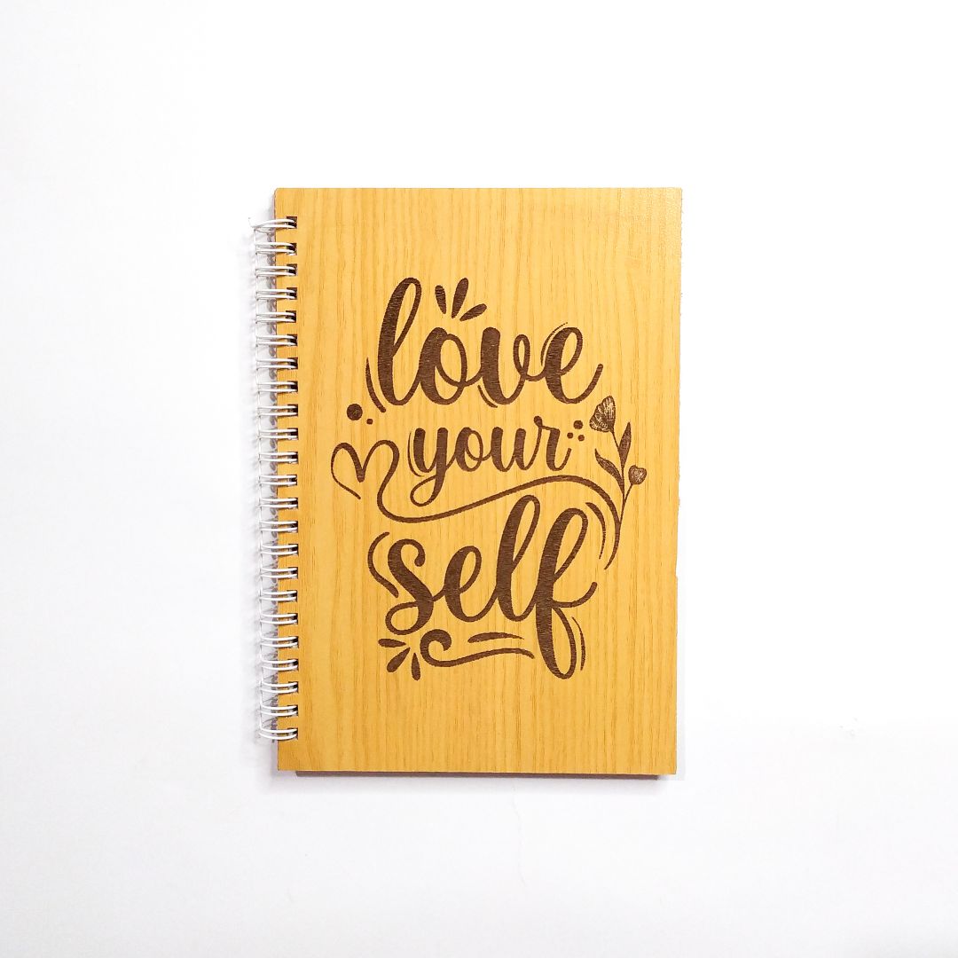 Love Yourself Wooden Diary | Lined Pages, Motivational Quote Diaries ...