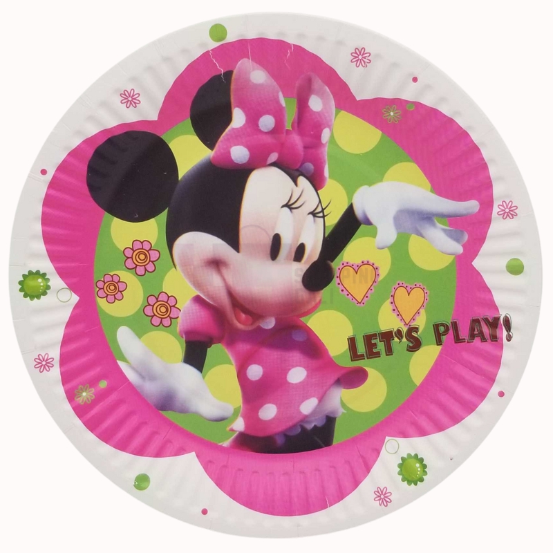 MINNIE MOUSE PAPER PLATES - PACK OF 10 PAPER PLATES - MINNIE MOUSE ...