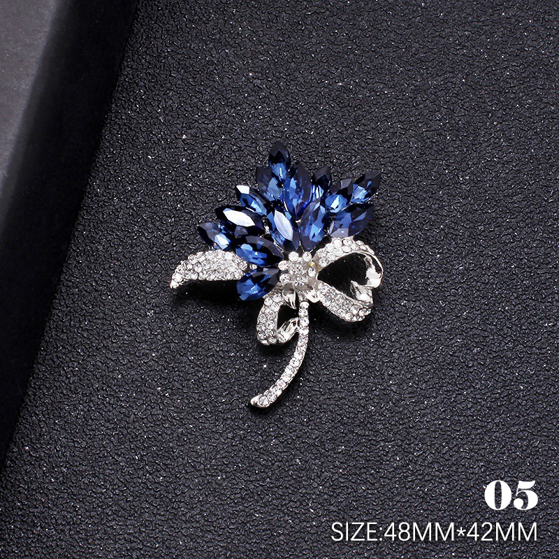 Women Flower Brooches Lady Rhinestone Pearl Brooch Pin Girl Trendy ...