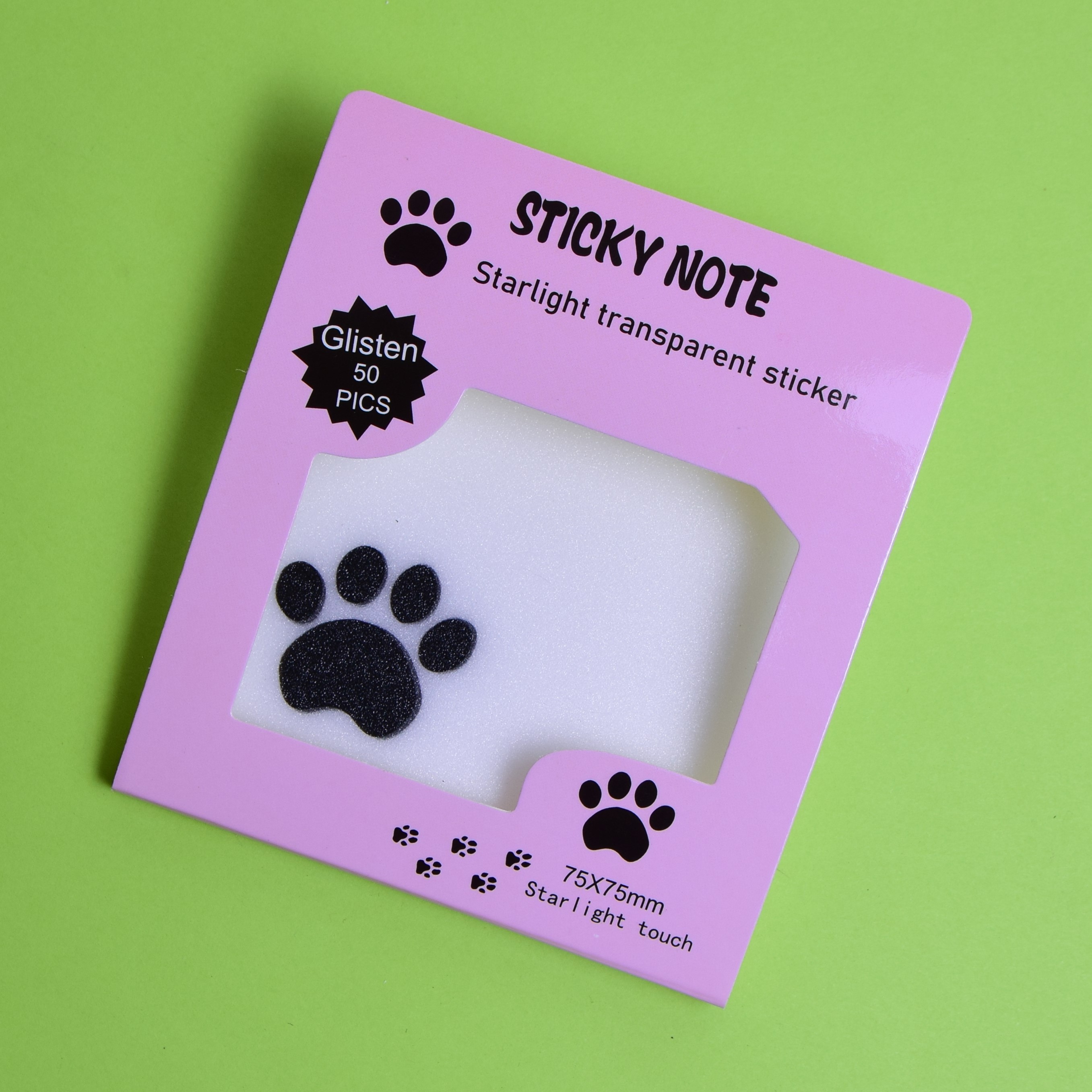1 Pack of Transparent / Waterproof Cute Cat Sticky Notes - Creative ...