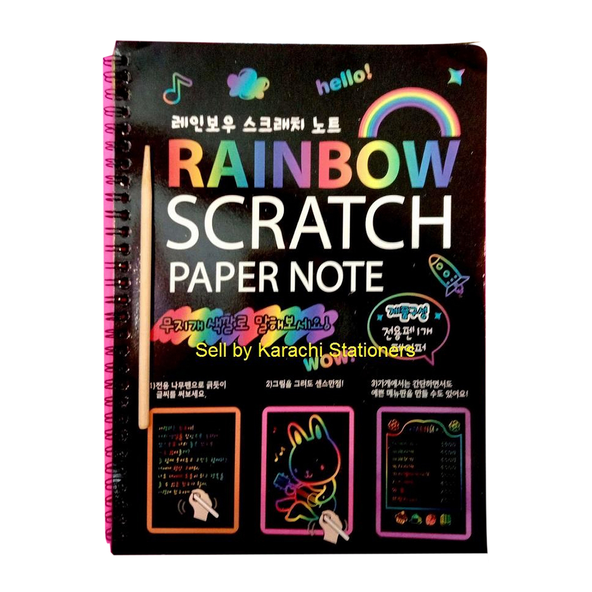 Large SCRATCH NOTE PAD Scratch book with wooden stick scratch notepad ...