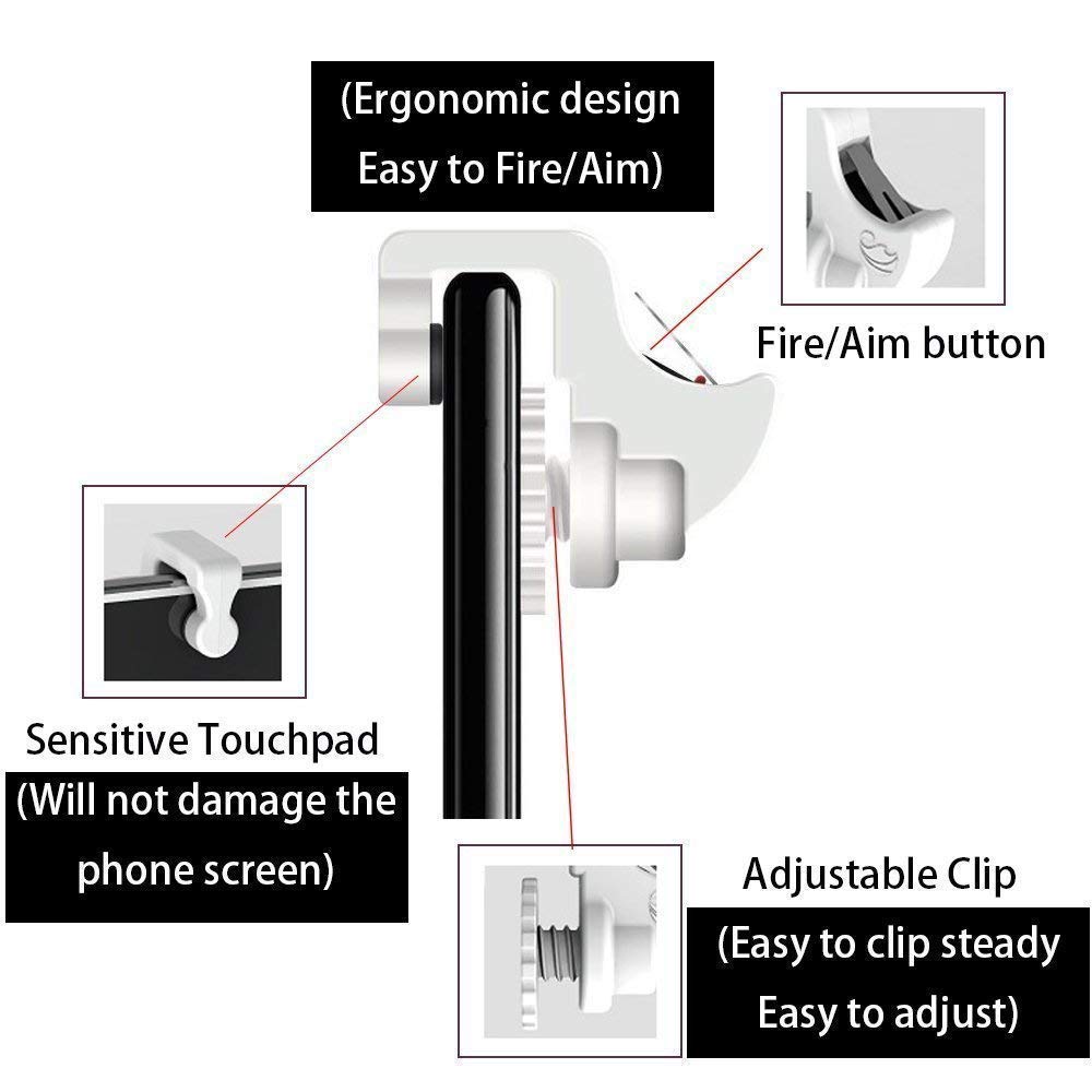 PUBG E9 Mobile Gaming Trigger Button Handle Trigger Triger Thumb ...