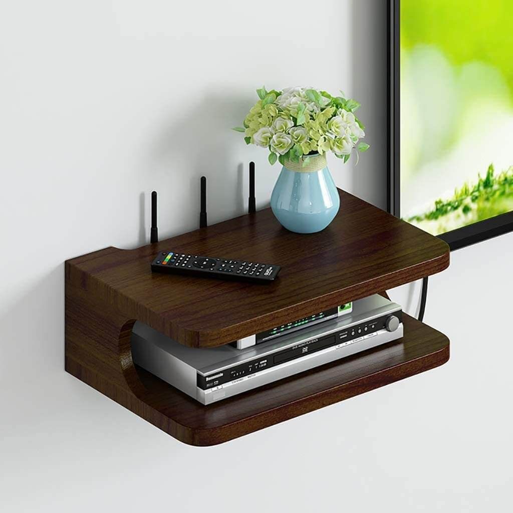 Wall Mounted Stand TV Stand WiFi Router Rack Wall Shelf for Living Room ...
