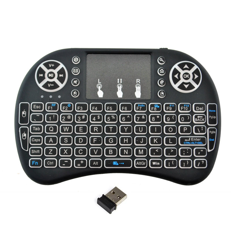 Mini Touch Pad RF 500 Wireless With 3 Colour Backlight Keyboard Mouse ...