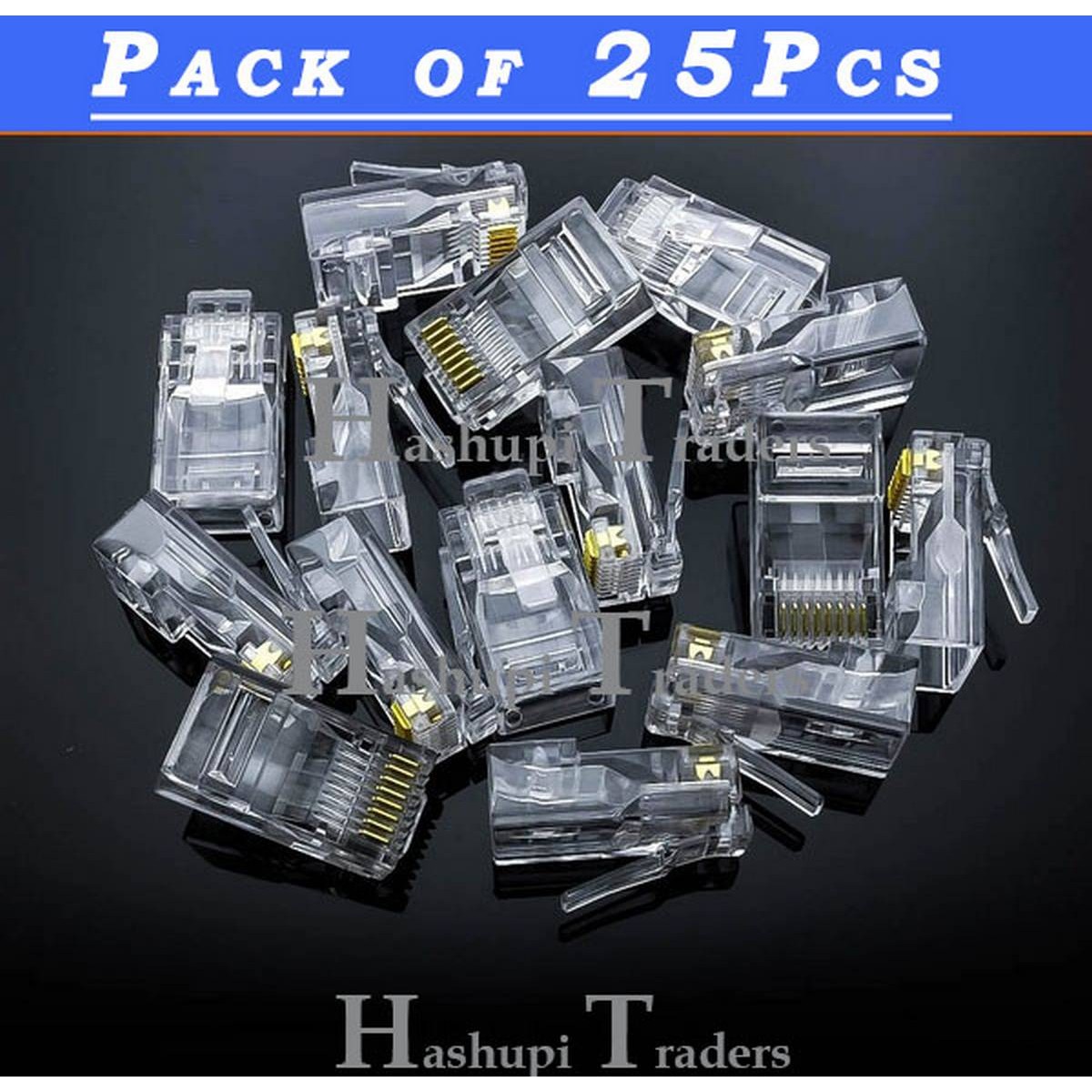 Crystal 8Pin RJ45 Modular Plug Rj-45 Network Cable Connector Adapter ...