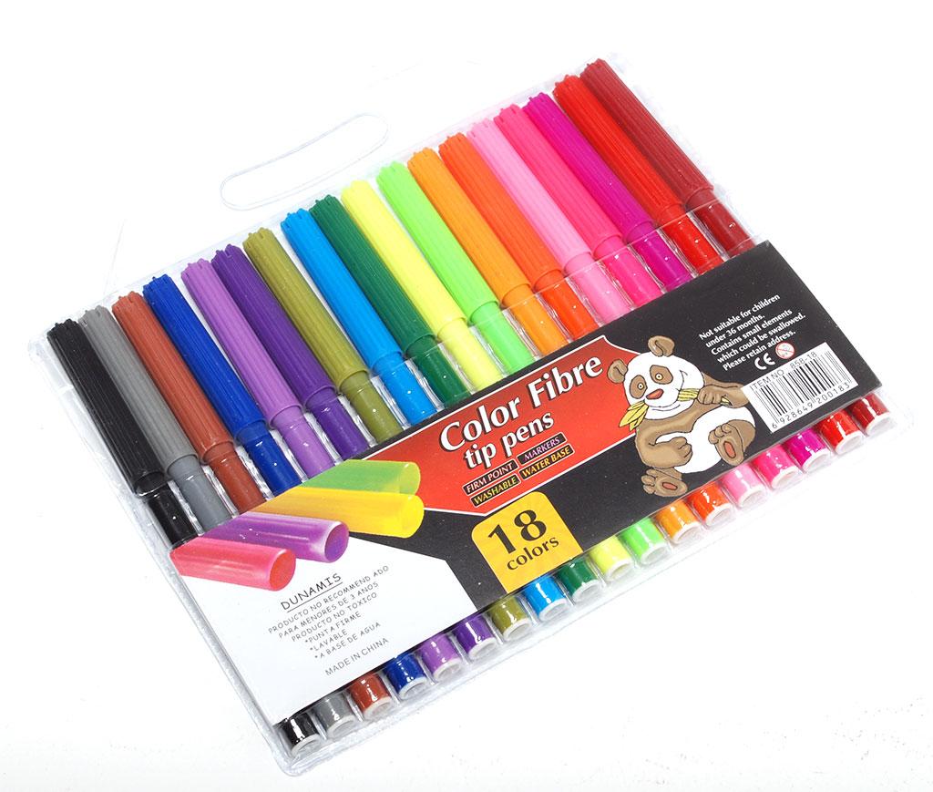 COLOR FIBRE TIP - MARKERS SET OF 18 | Daraz.pk