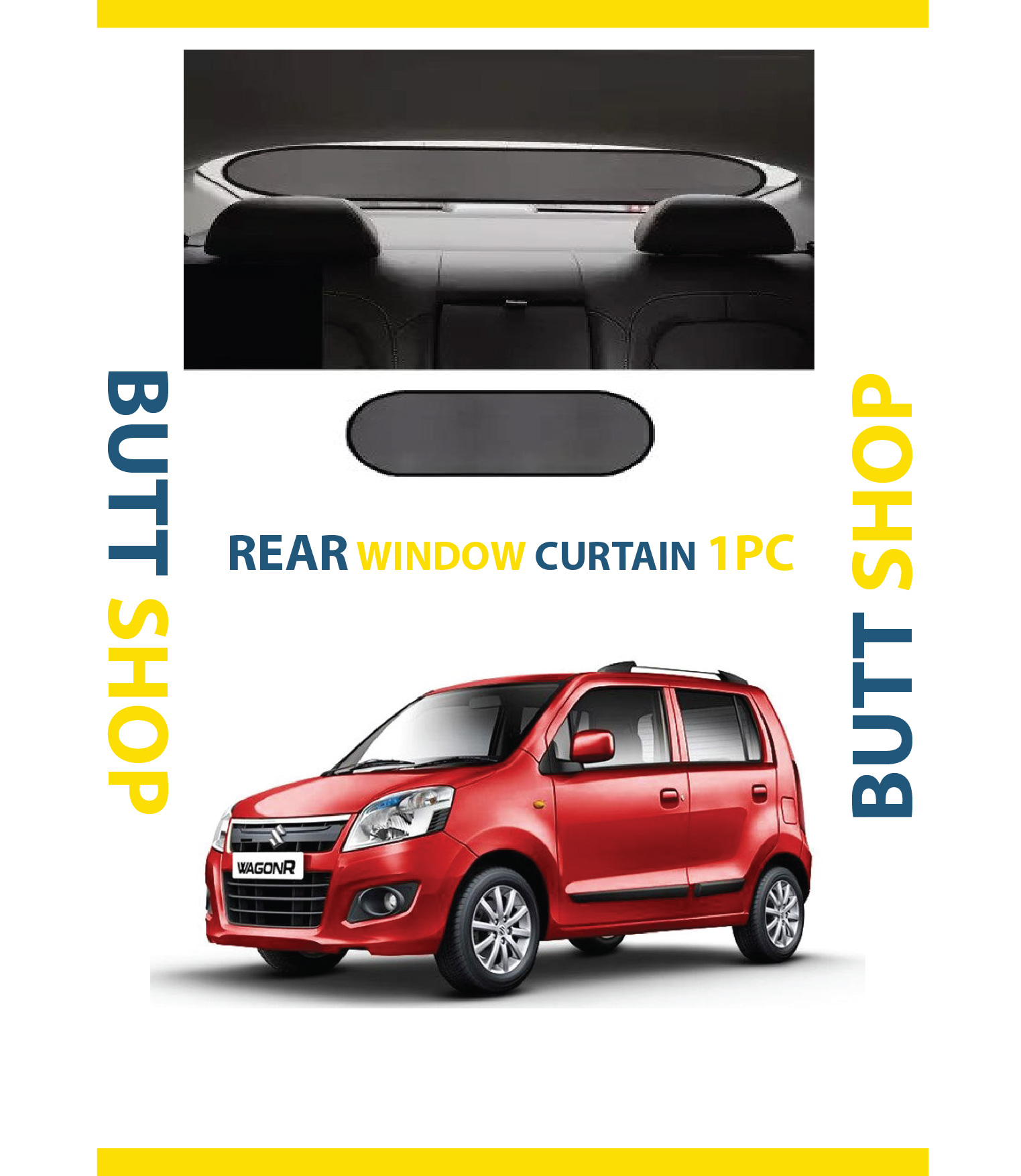 SUZUKI WAGON R REAR/BACK WINDOW CURTAIN/SUNSHADE -BLACK | Daraz.pk