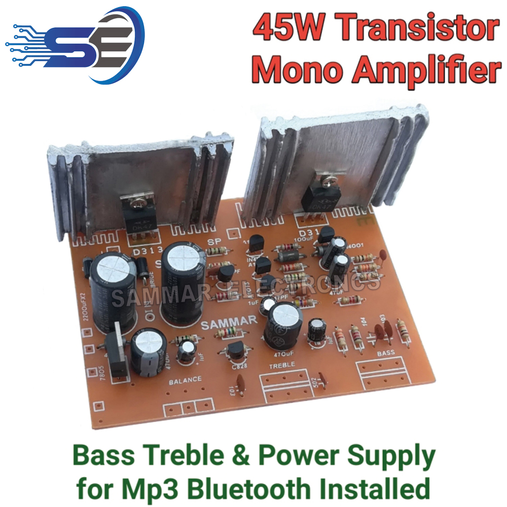 Audio Mono Transistor Amplifier Circuit kit 45 Watts Board | Daraz.pk