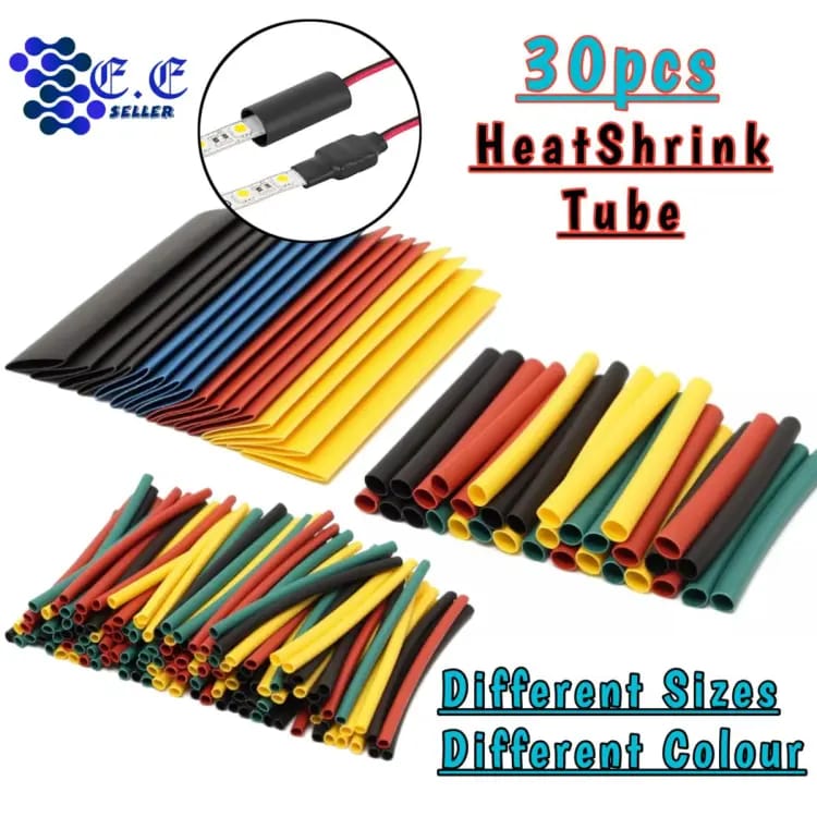 30pcs Heat Shrink Tube Shrinkable Wire Wrap Cable Sleeve Multiple Sizes ...