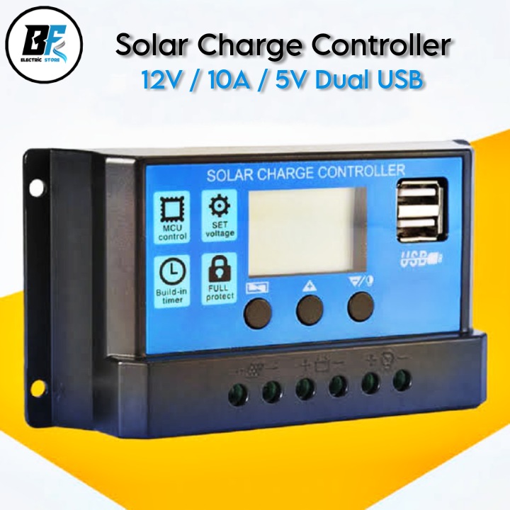 Solar Charge Controller 10Amp, PWM Battery Charging Controller, 12Volt ...