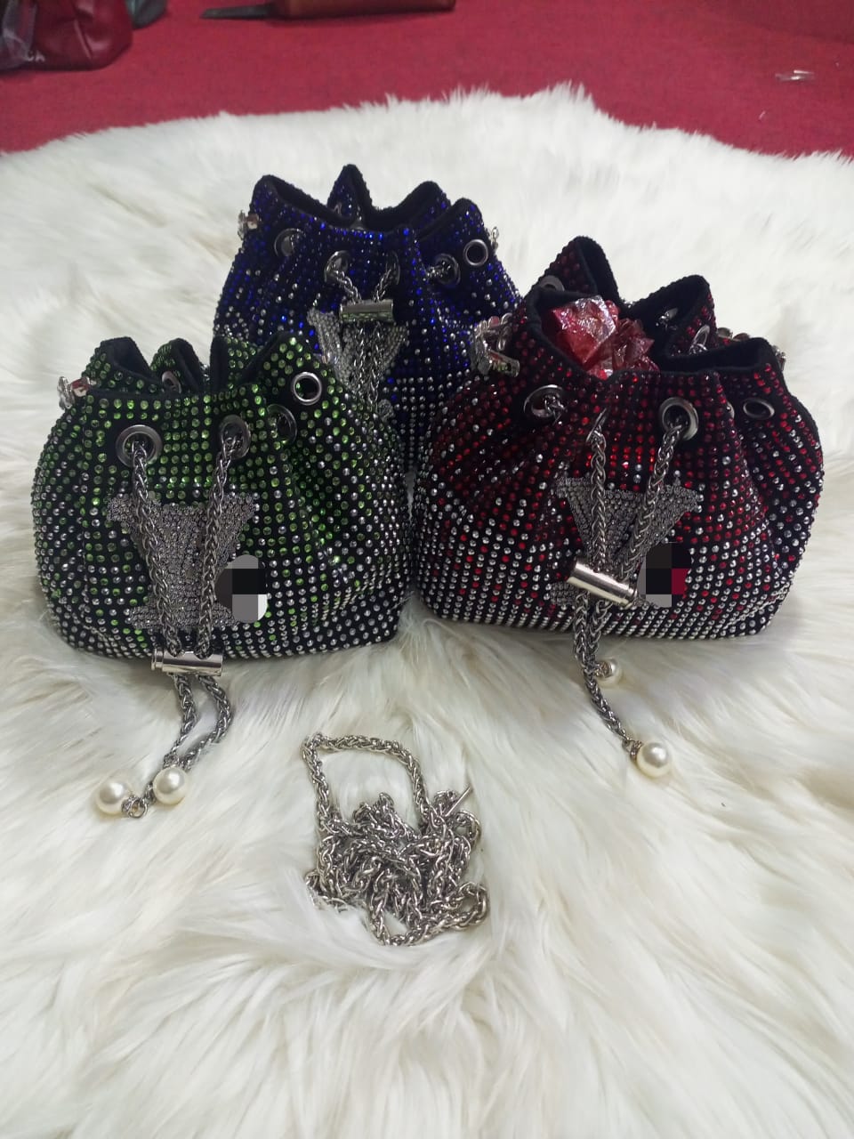 Stone Style Classic Clutch with long chain | Daraz.pk