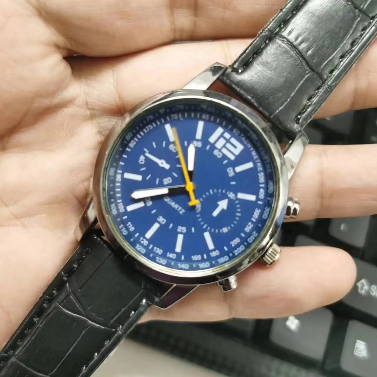 SHSHD Fashionable casual men's calendar belt quartz watch military ...