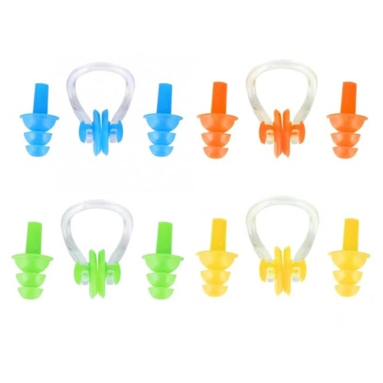 Silicone Swimming Nose Clip Ear Plugs with Carry Case | Daraz.pk