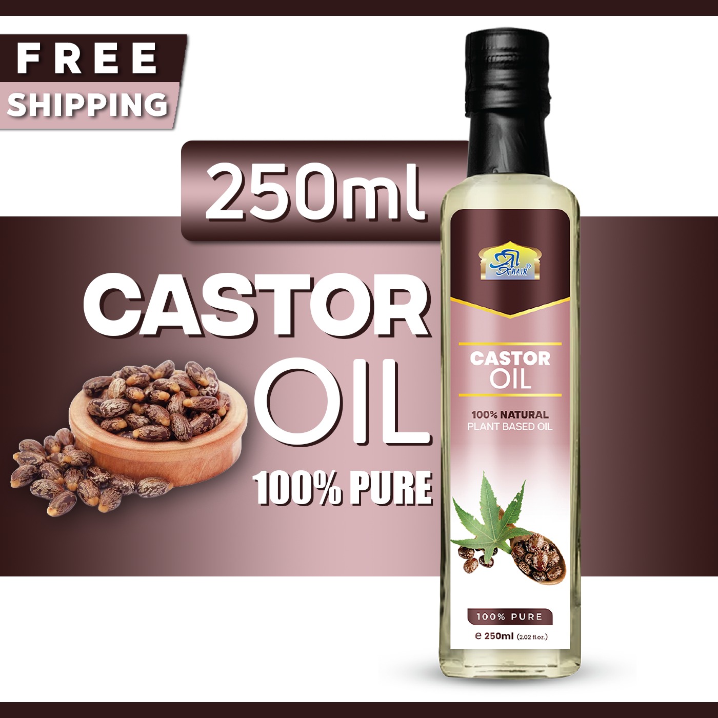 AL khair Castor Oil - Edible - For skin | Face | Hair Growth - 100% ...