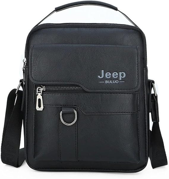 Shoulder Bag PU Leather Men Crossbody Bag Multi-pockets Casual Vintage ...