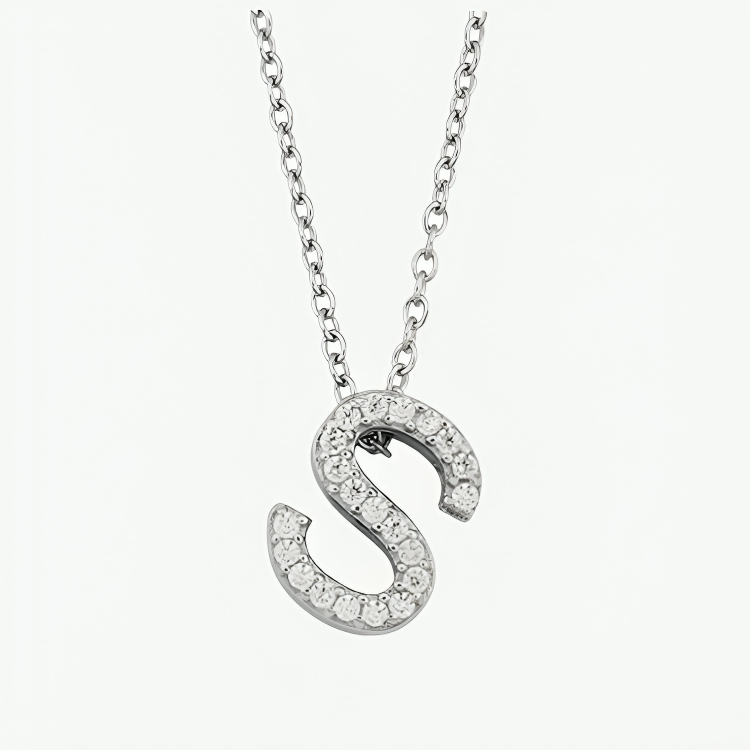 Silver Stainless Steel Alphabet Necklace/Locket/Pendants for Girls ...