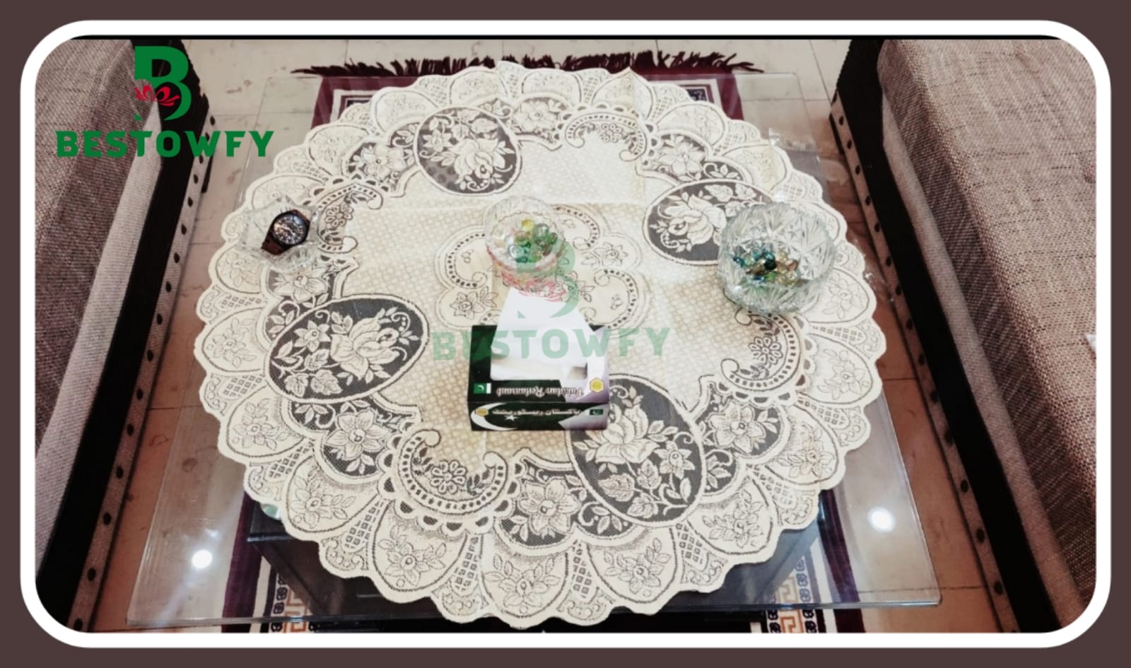 Multi color net center table cover Round & Square - Center Table Mat ...