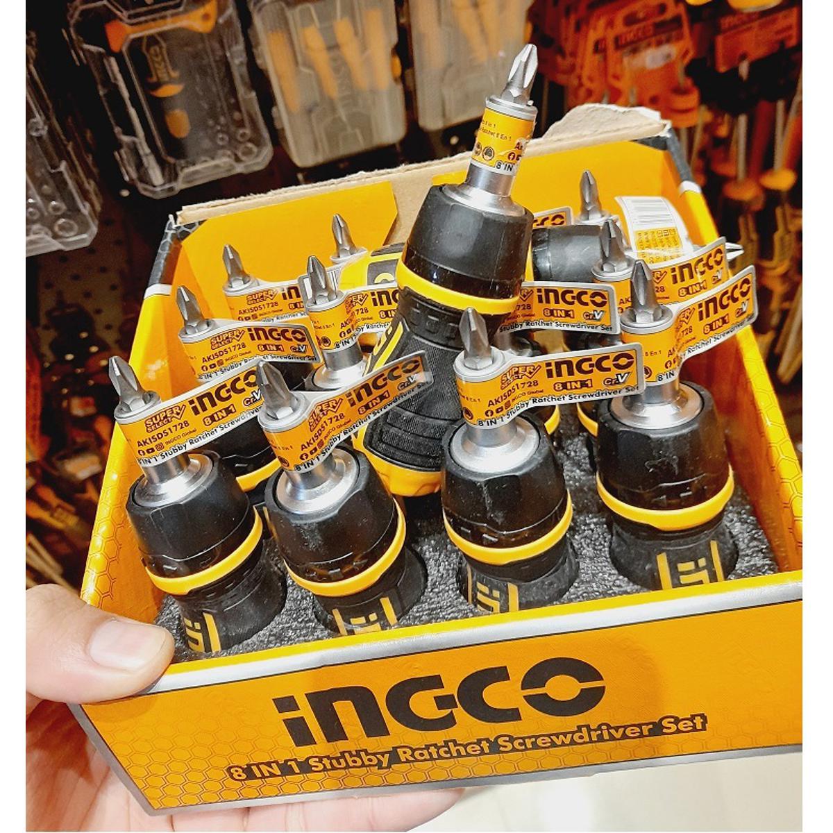 Ingco Super Select Mini 8 IN 1 Stubby Ratchet Screwdriver Set ...