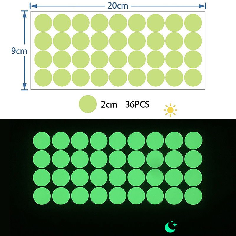 Luminous Glow In The Dark Star Round Dot Wall Stickers DIY Room Decor ...