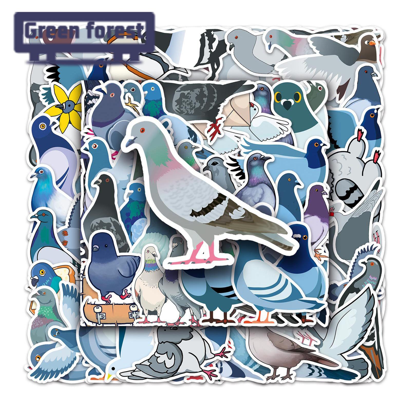 Green forest DIY Pigeon Sticker Exquisite Pattern Water Bottle Laptop ...