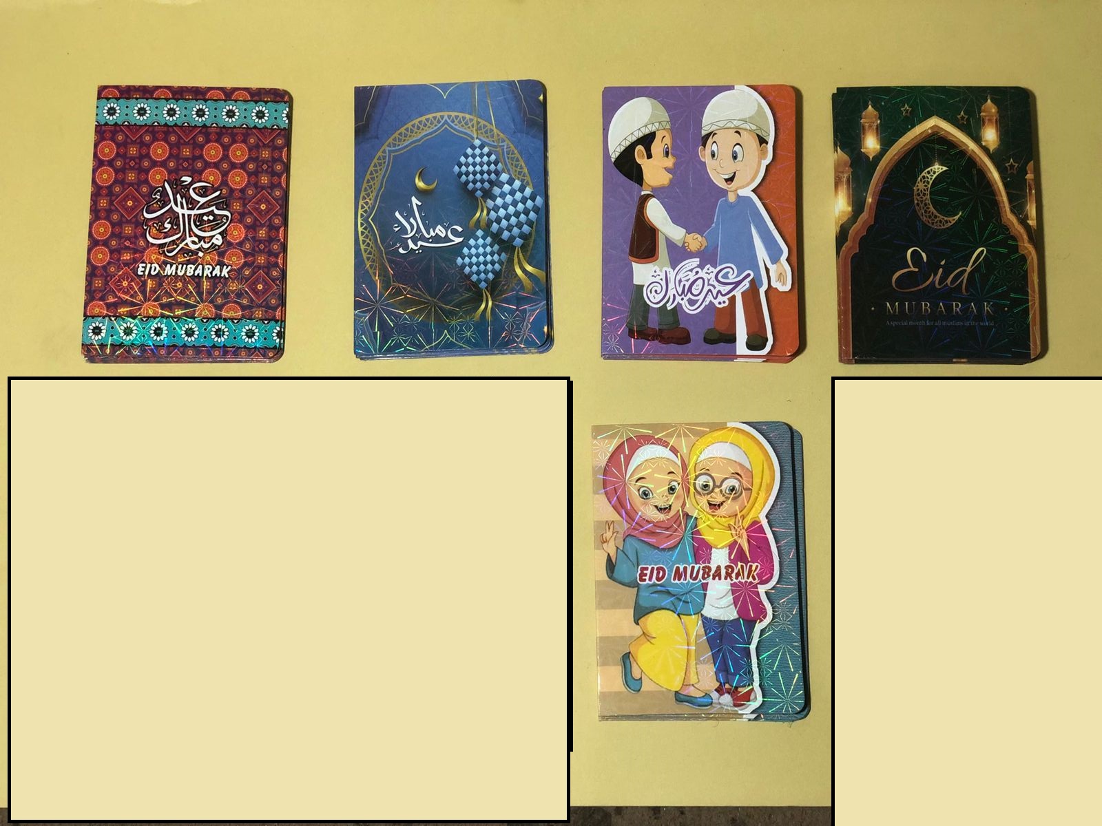 Eid Design Eid Tuck Card 3D Print Big Size Opens Like a Book (10 Pcs ...