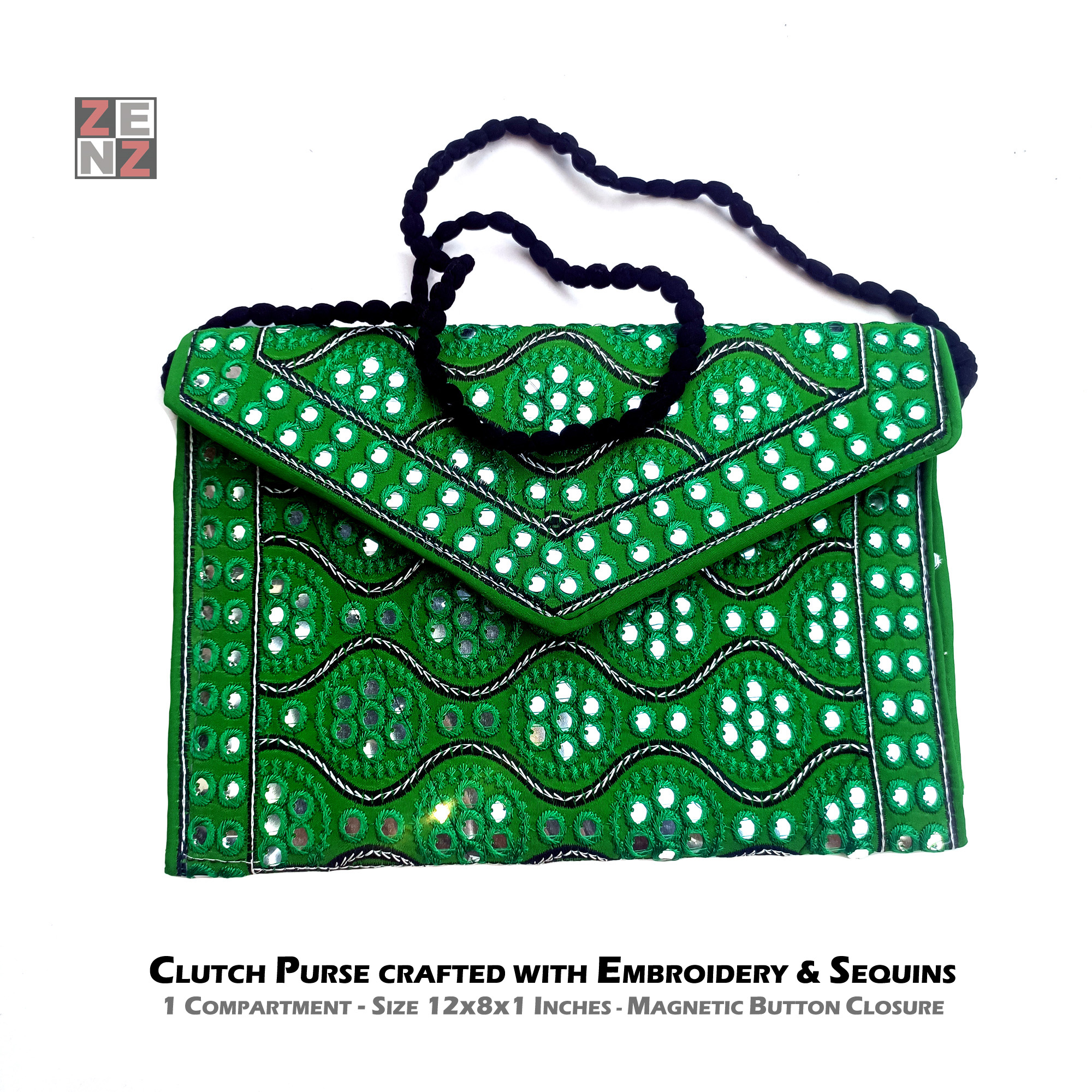 ZENZ Pakistani Traditional Sindhi Embroidery Hand Made Bag Purse Clutch ...