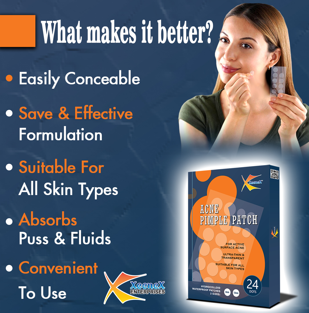 XeeneX Acne Pimple Patch~Hydrocolloid Patches~Rapid Pimple Remover~ 24 ...