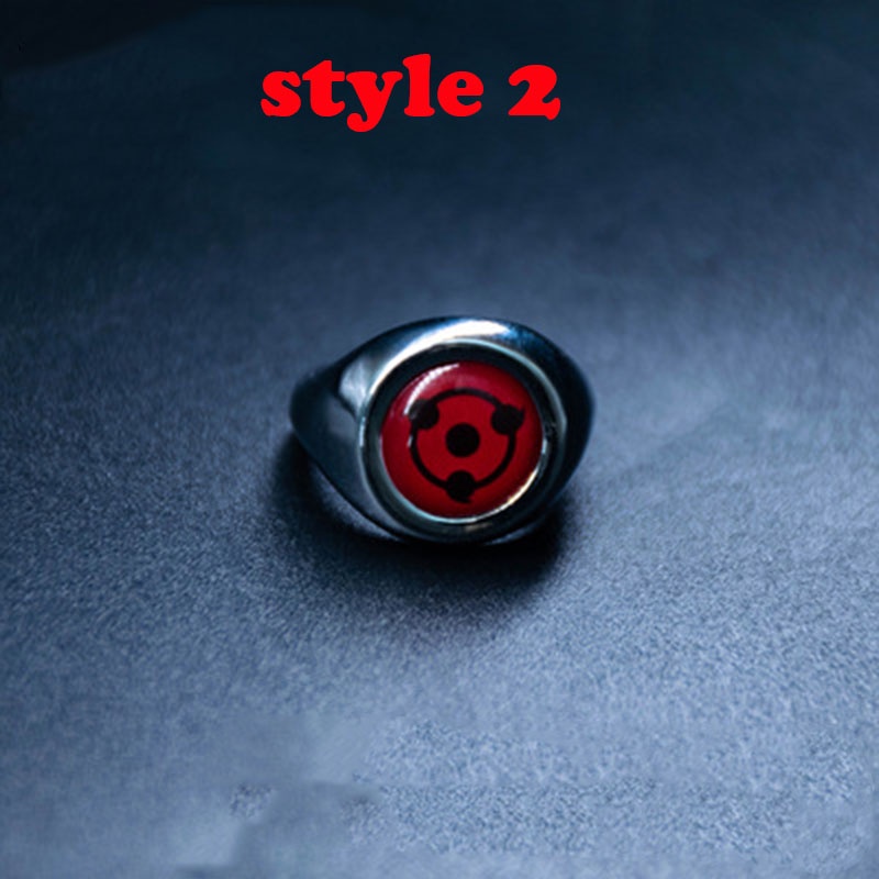 Anime Naruto Rings Akatsuki Sharingan Itachi Kakashi Adjustable Metal ...