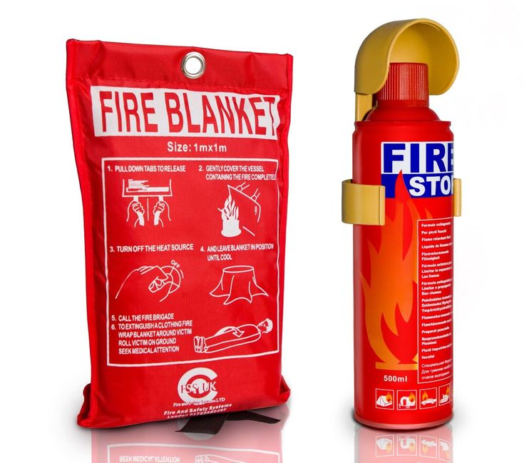 Portable Fire Blanket & Fire Spray Combo - Fire Flame Retardant Safety ...