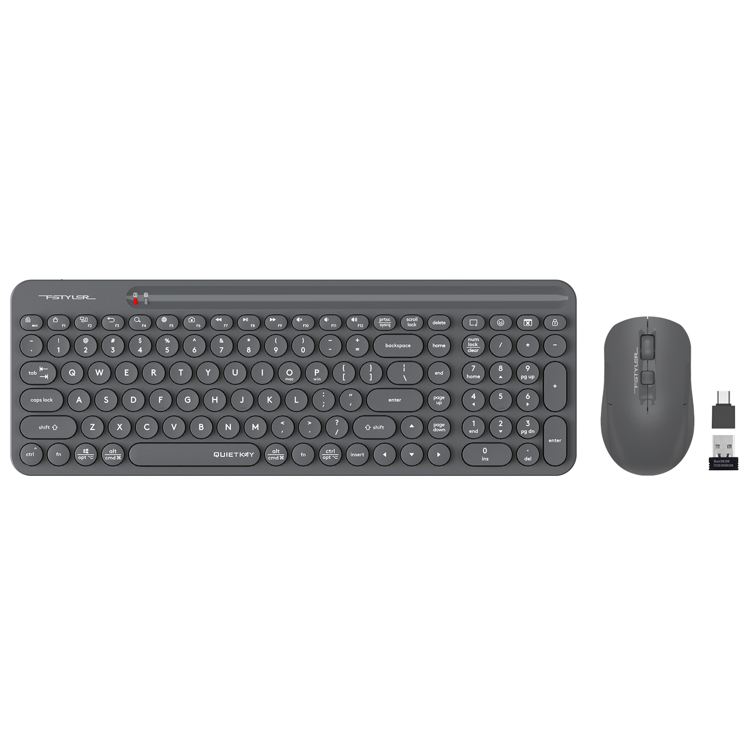 A4tech Fstyler FG3300 Air2 2.4G QuietKey 2-Zone Wireless Keyboard Mouse ...