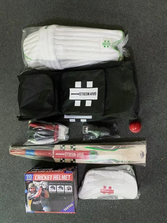 Complete Gray Nicolls Hard Ball Cricket Kit for Adults - Set of 9 High ...