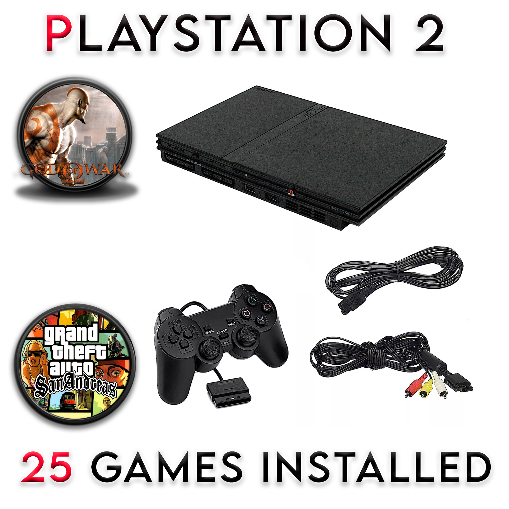 PS2 Slim Console with 25 - 70 games installed fmcb PlayStation 2 | Daraz.pk