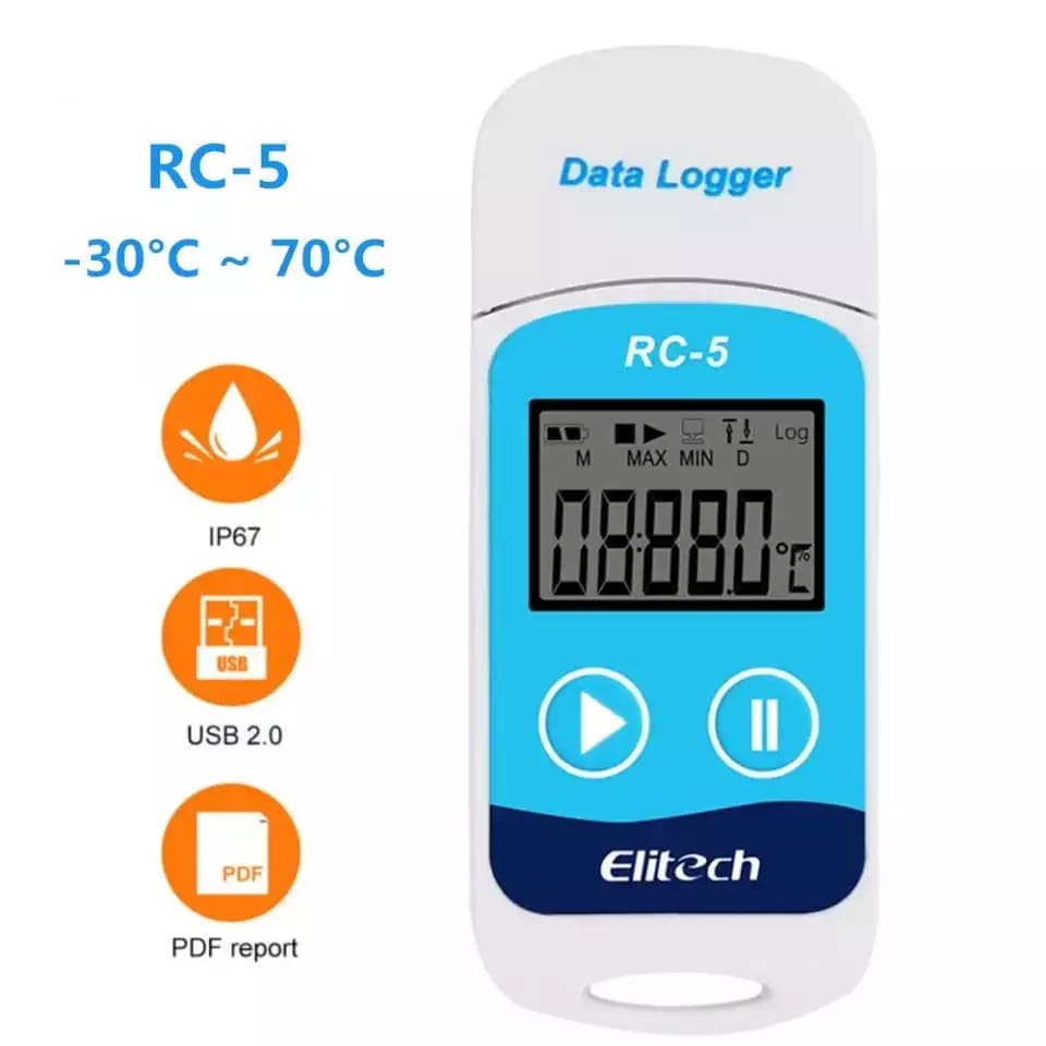 RC-5 High Precision Digital USB temperature Data Logger for Warehouse ...