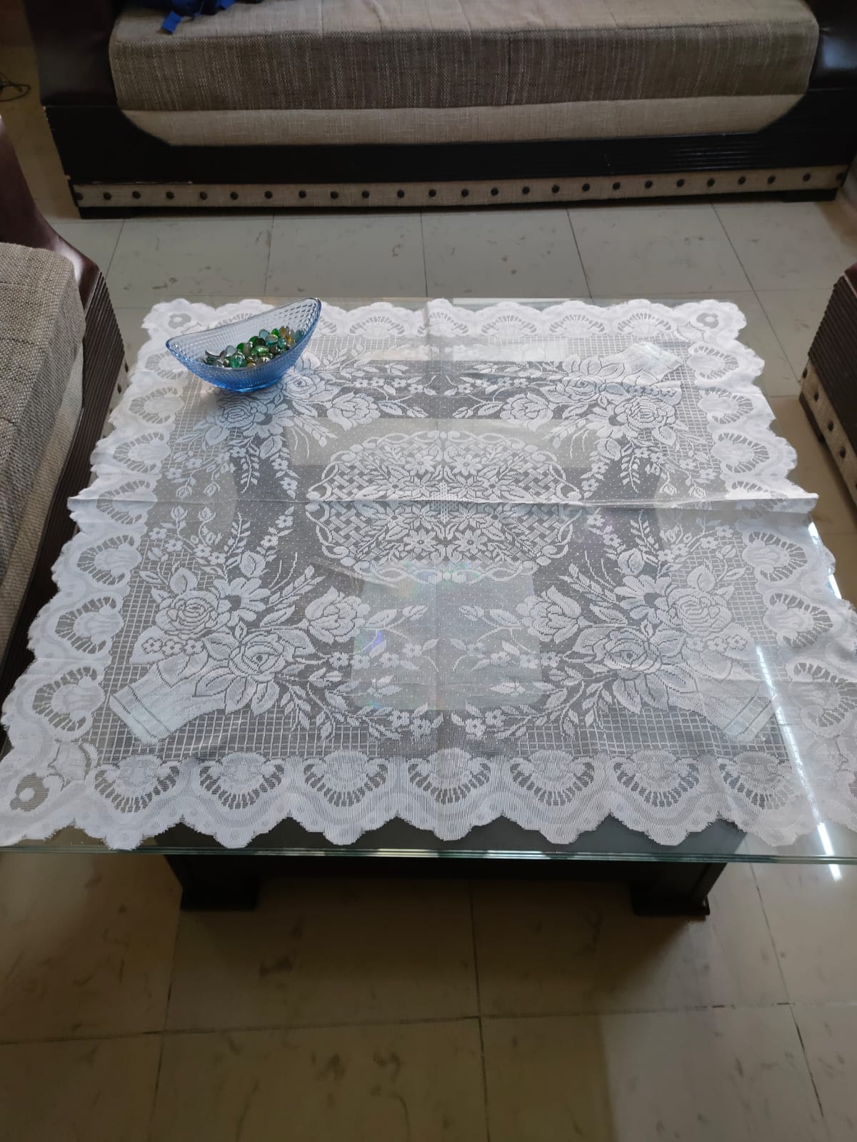 Multi color net center table cover (28x28) Round inches - Center Table ...
