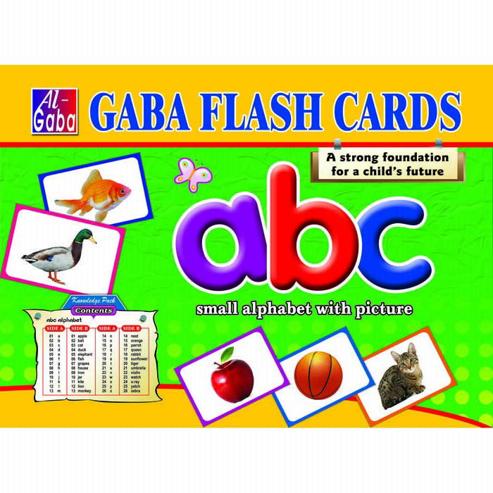 Small Alphabets Flash Cards with Pictures - GABA | Daraz.pk