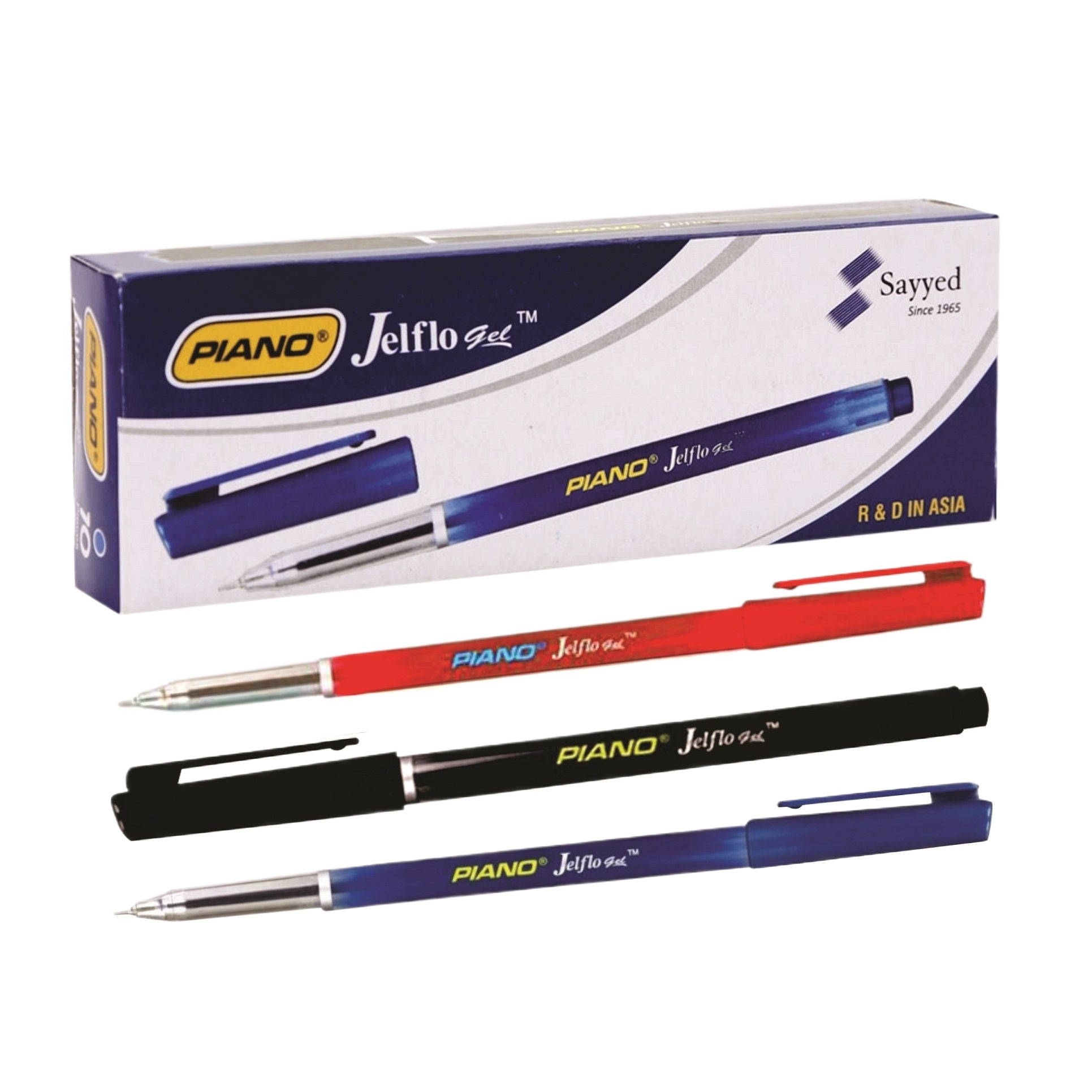 Piano Ball Pen, black and blue and red Jelflo Jel Pen, Pack of 10 Pcs ...