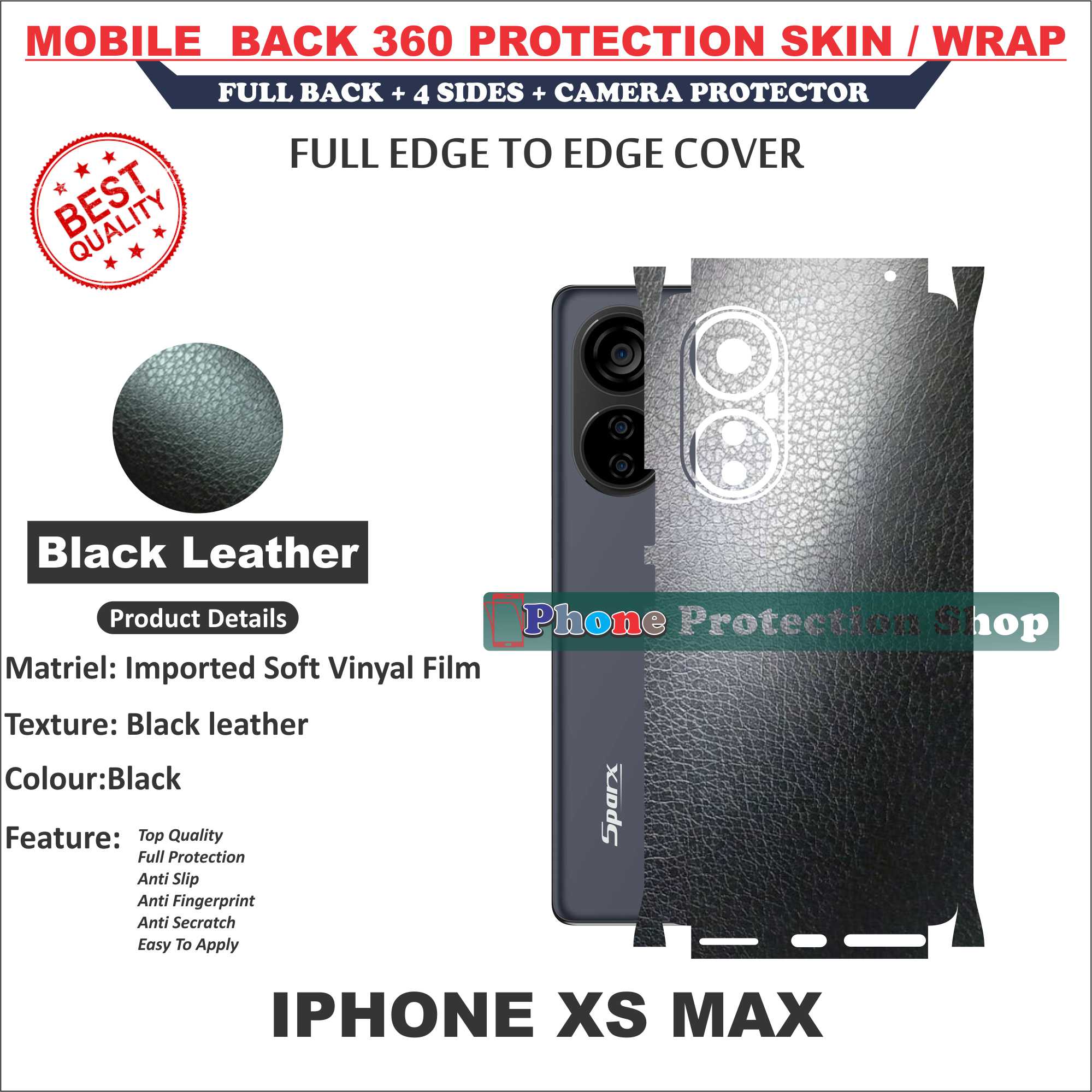 SPARX EDGE 20 pro full Back 360 Protection skin wrap with sides and camera protection premium ...