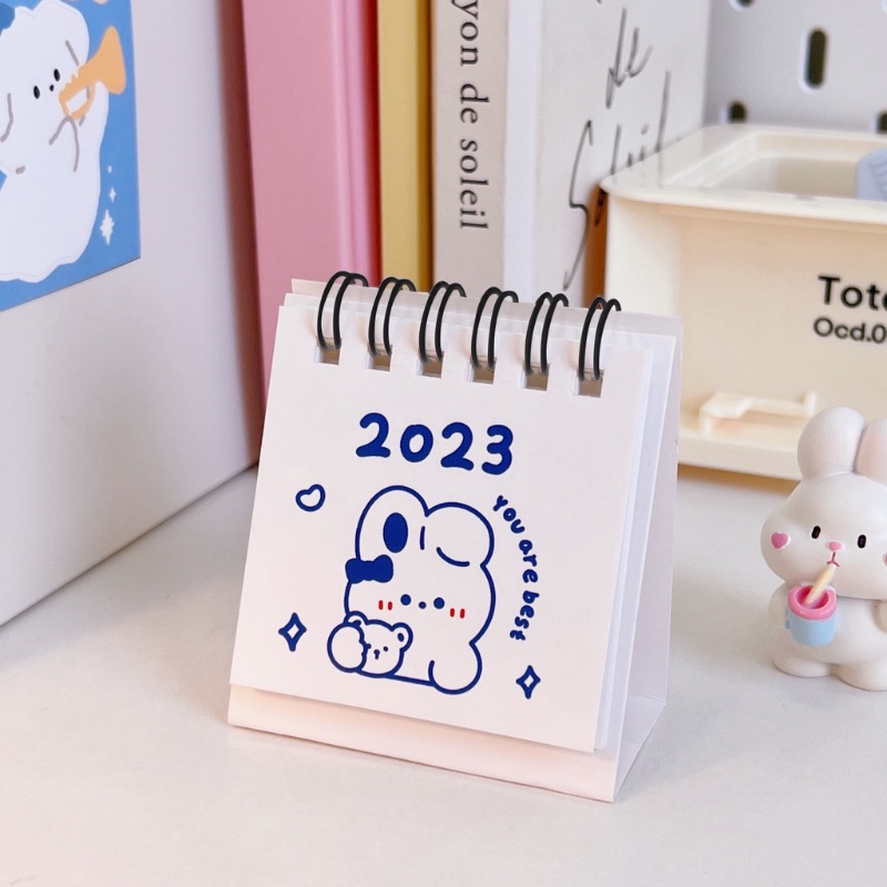 2022 2023 Monthly Calendars/ Cartoon Bear Rabbits Mini Desk Calendar ...