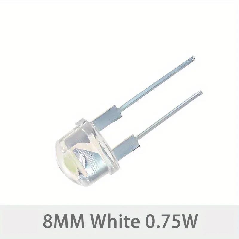 20-50pcs F8 Big Straw Hat LED Diode 8MM Super Bright Led Lights Diodes ...