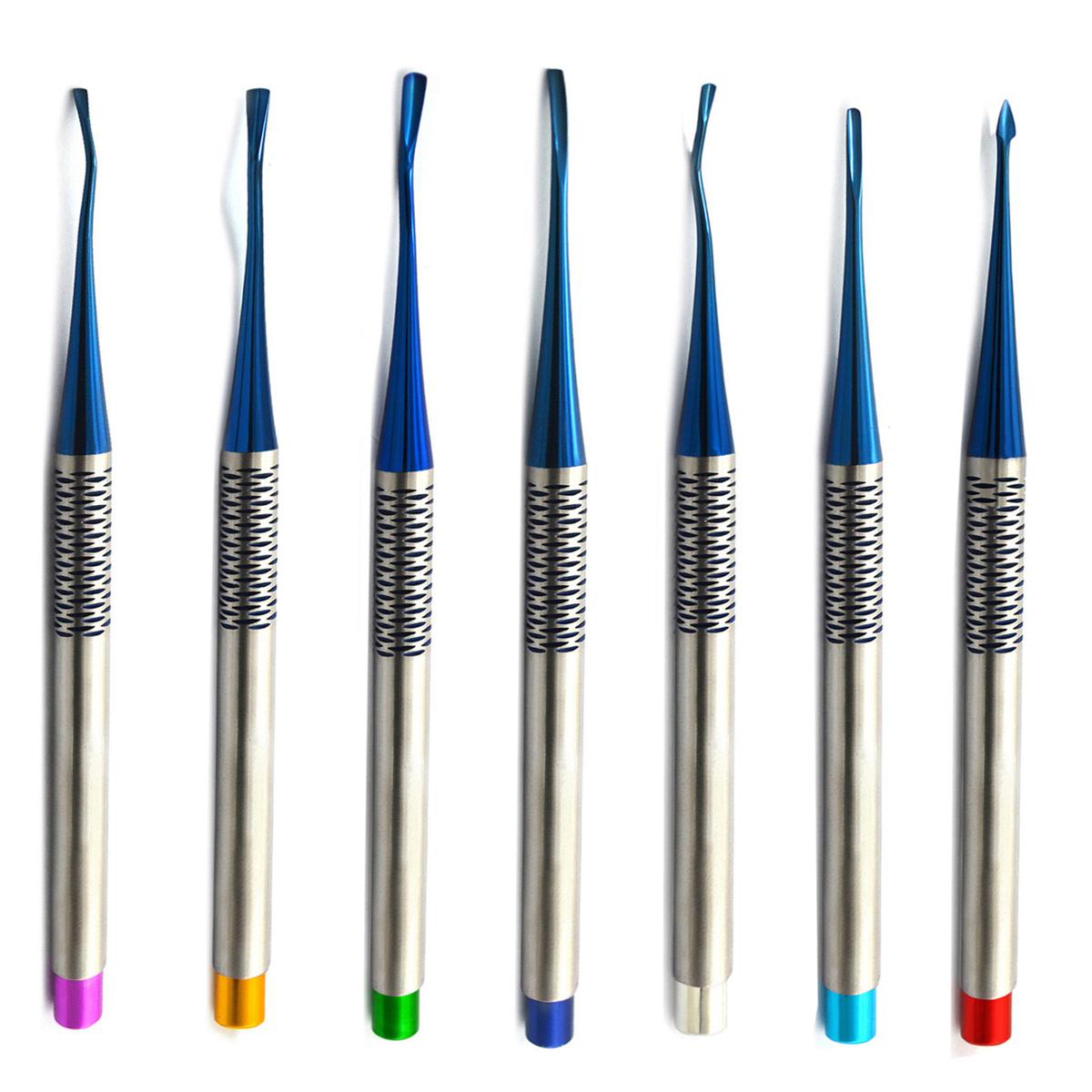 Premium Quality Dental Implant PDL Elevators Set of 7 Tooth Extraction Root Tip Elevators ...