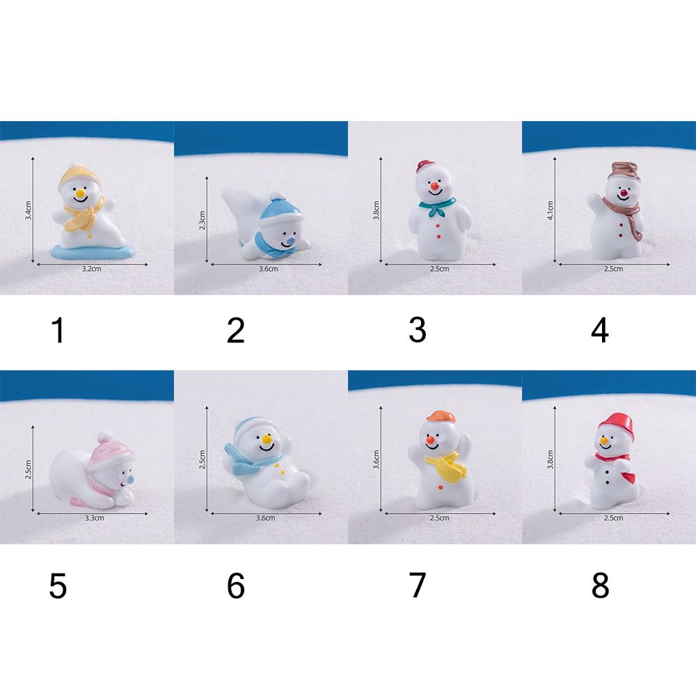 Creative Christmas Mini Snowman Figurine Accessories DIY Cartoon Snow ...