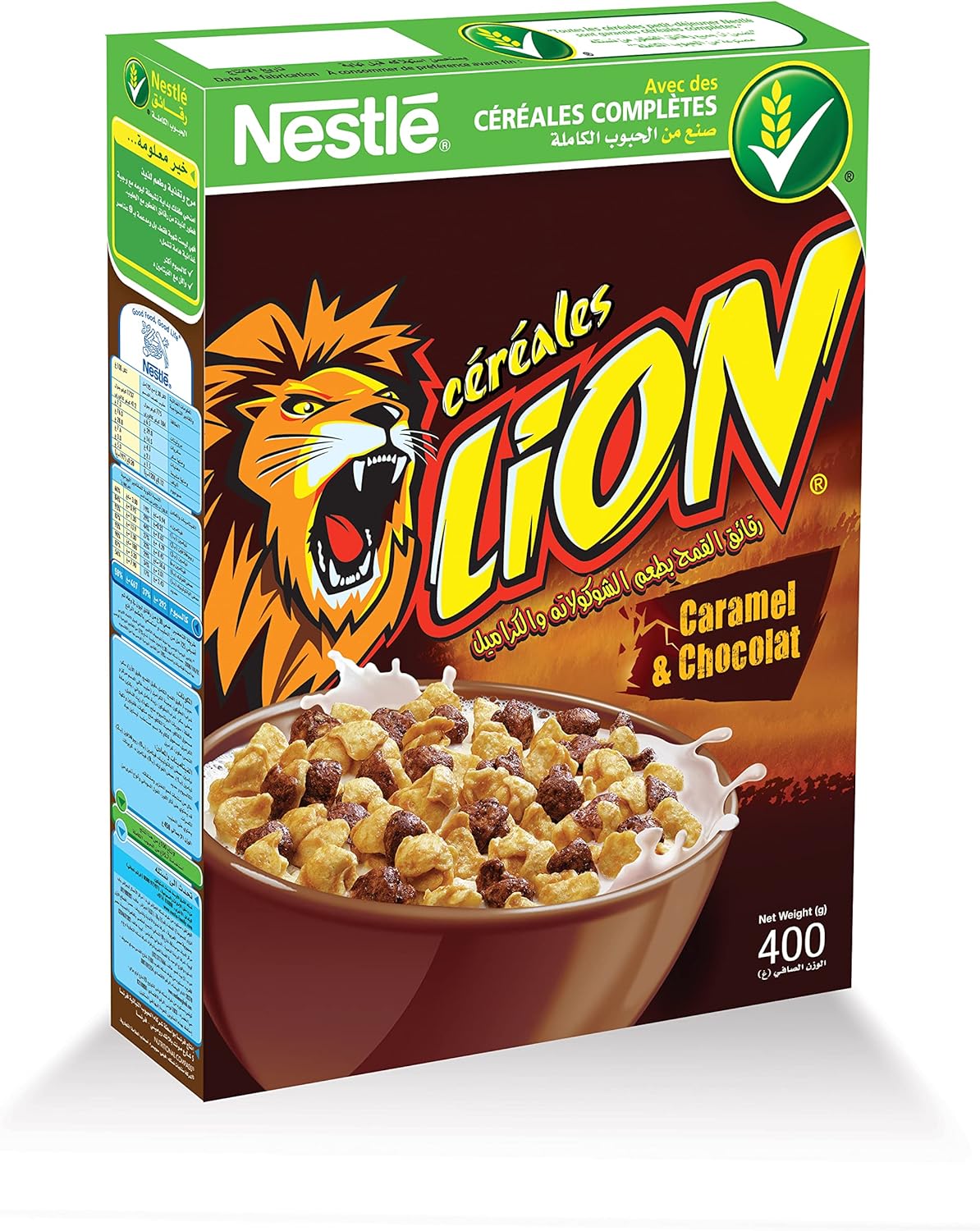 Lion Caramel & Chocolate Breakfast Cereal rich in fiber - 400 gm | Daraz.pk