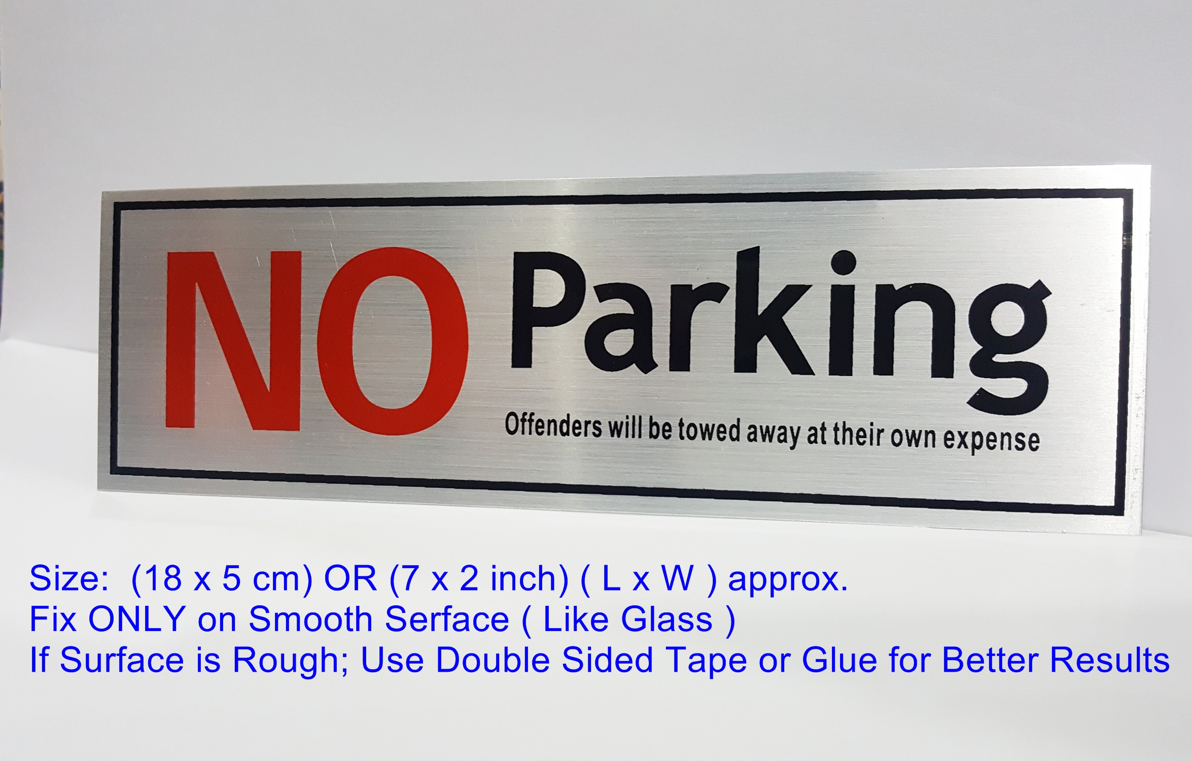 NO PARKING Plate - Aluminium Sign Plate (Mirror OR Glass Mountable Name ...