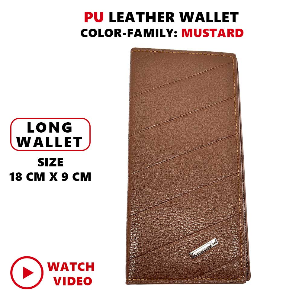PU Leather Long Men’s Wallet Elegant Design Slim Money Mobile Card ...