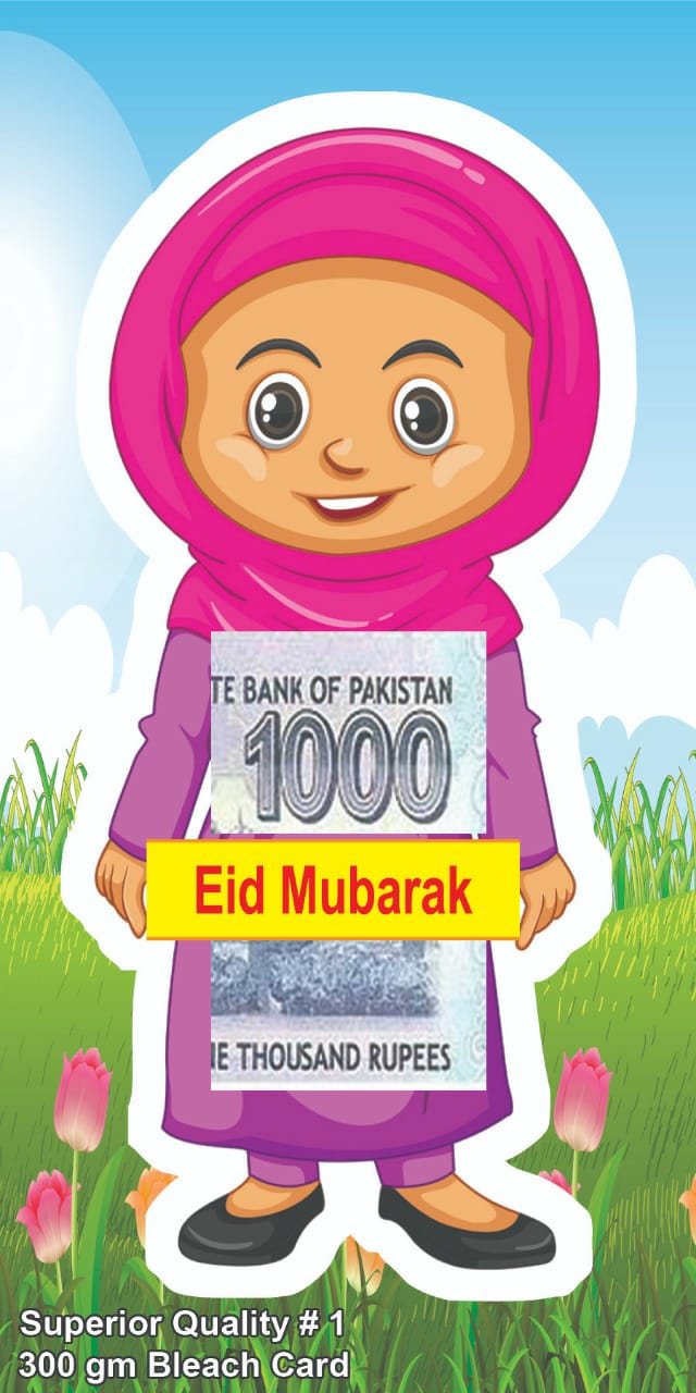 Eidi Envelopes - Islamic Cartoon Character with Envelope (Pack of 10 ...